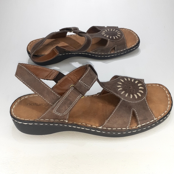 Natural Soul | Shoes | Womens Brown Leather Sandal By Natural Soul Sz85 ...